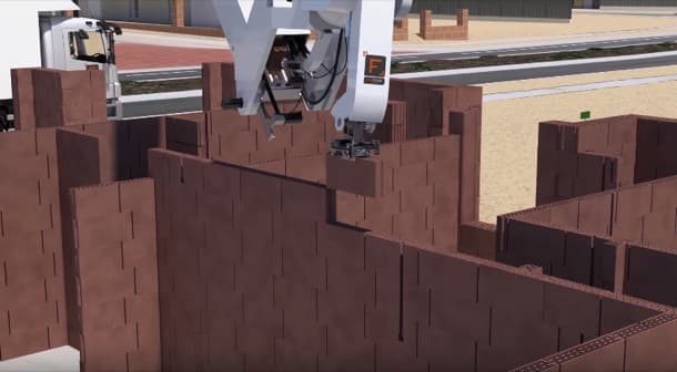 Robot albañil Hadrian X que coloca y pega ladrillos, de FastBrick